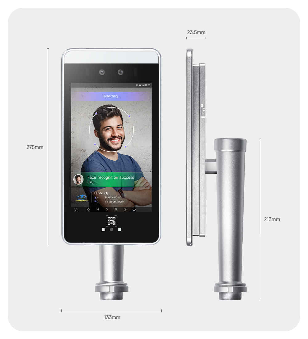 ra08 8 inch face recognition system