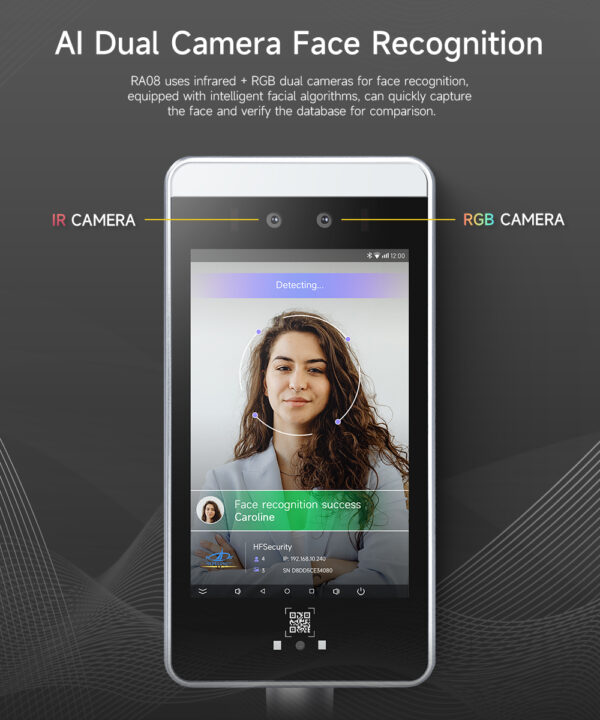 ra08 8 inch face recognition system