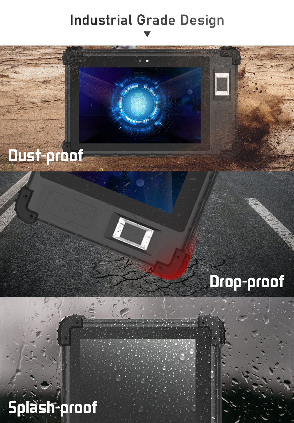 FP08 8 inch biometric tablet - HFSecurity biometric solution