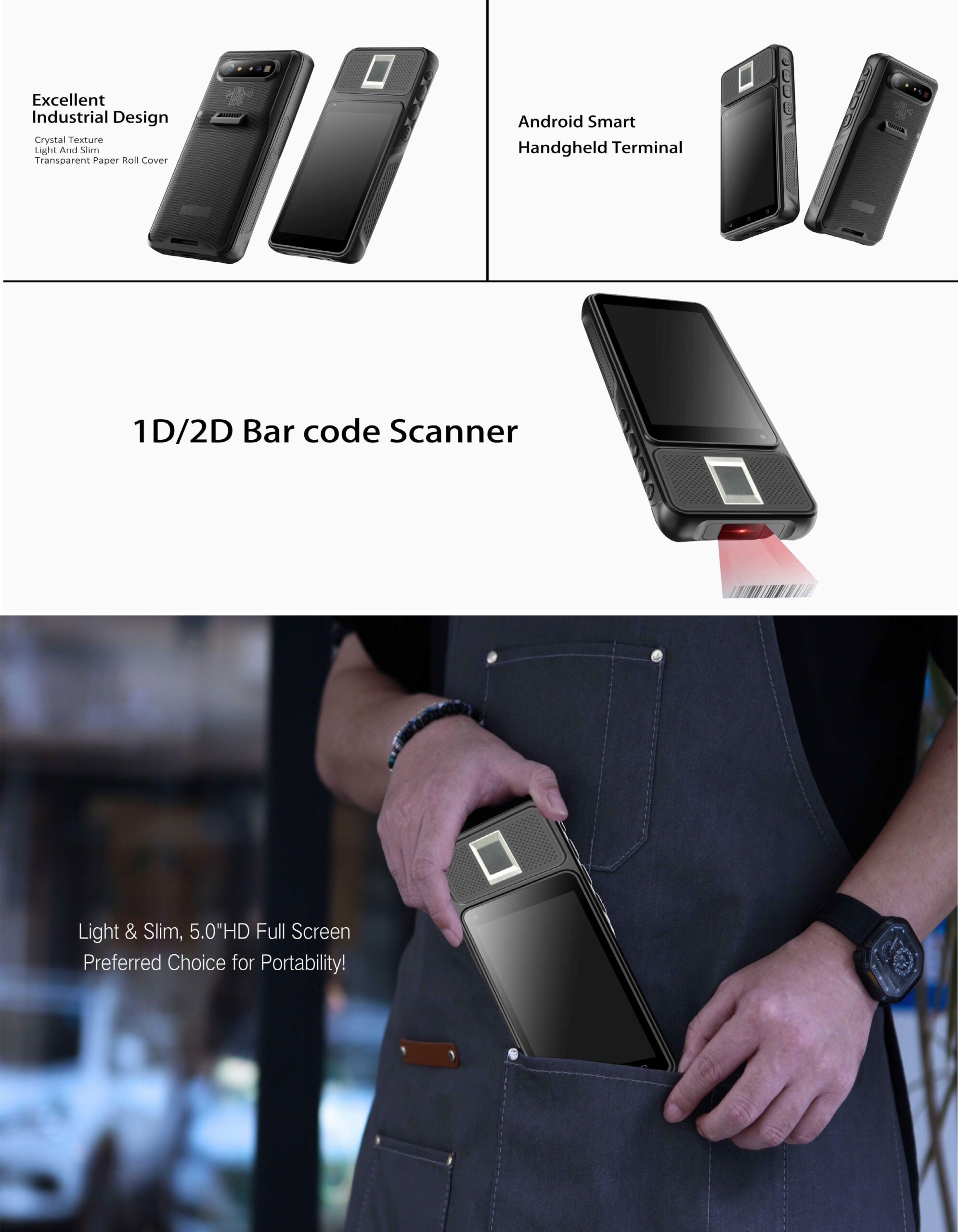 FP520 5 inch Biometric Tablet Terminal Device HFSECURITY