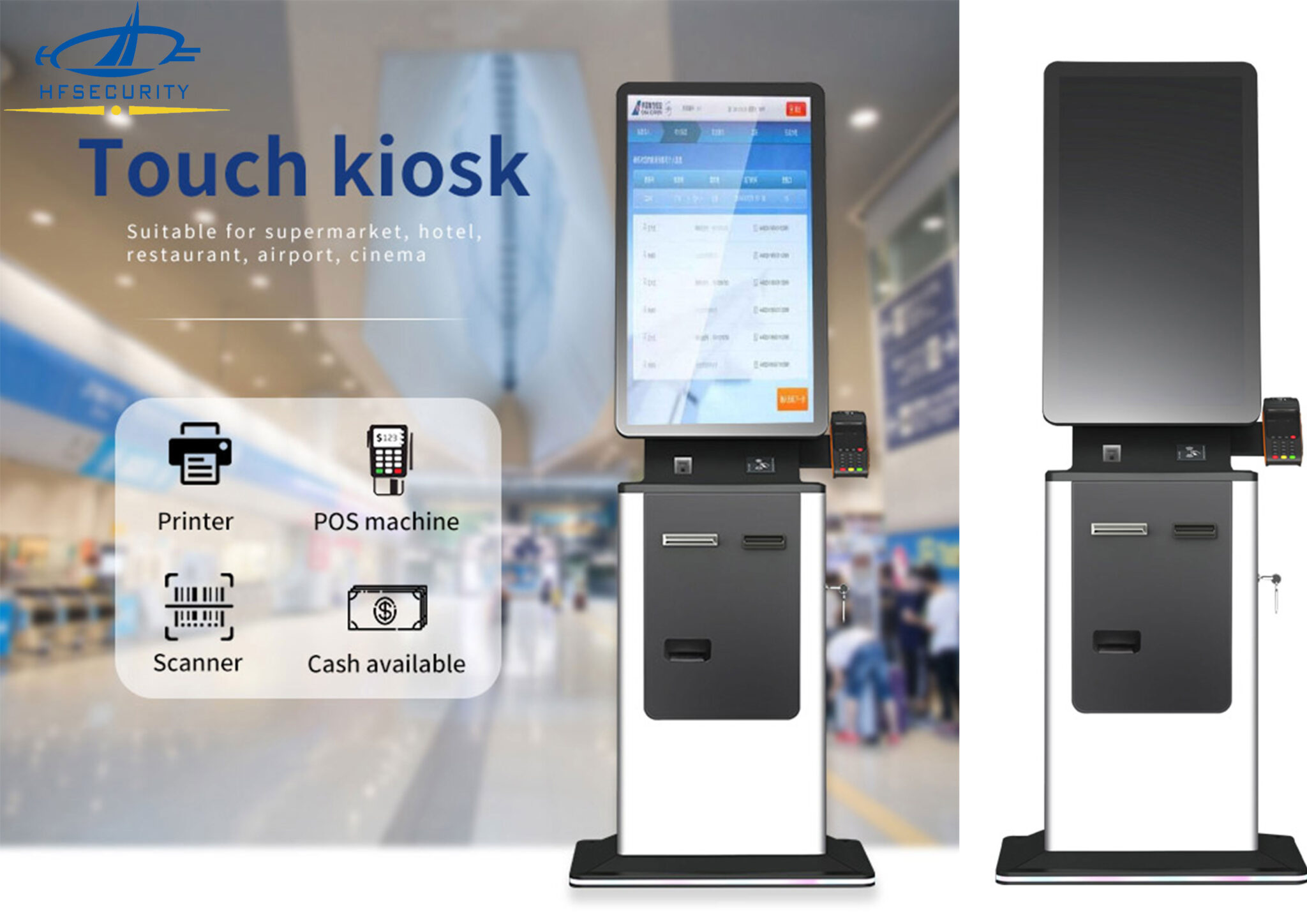 HP32 32inch Android Touch Kiosk Terminal - HFSecurity biometric solution